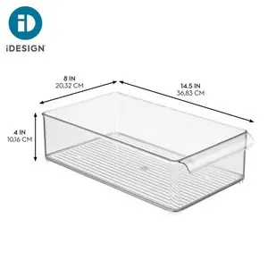IDESIGN Large Stackable Fridge Bin With Handleset Of 6