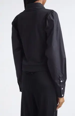 EMILY DAWN LONG Canopy Zip-up Cotton Poplin & Jersey Shirt Jacket