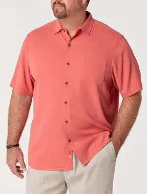 Tommy Bahama Big & Tall Coastal Ease Islandzone® Sport Shirt - Red Ginger