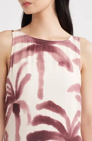 A.REN Sleeveless Tropical Print Maxi Dress