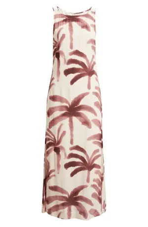 A.REN Sleeveless Tropical Print Maxi Dress