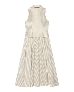 Mint Velvet Striped Collared Button-up Shirt Dress