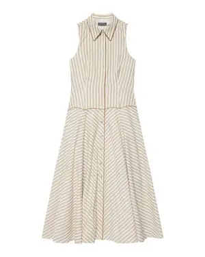 Mint Velvet Striped Collared Button-up Shirt Dress