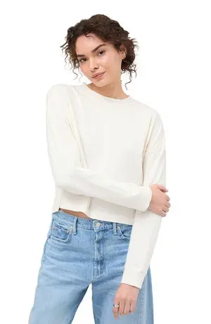 Richer Poorer Relaxed Crop Long Sleeve Tee - Bone