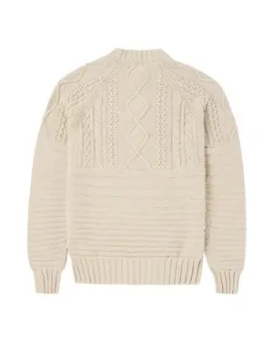 AMUNDSEN Old Salt Cable-knit Crew Sweater - Natural