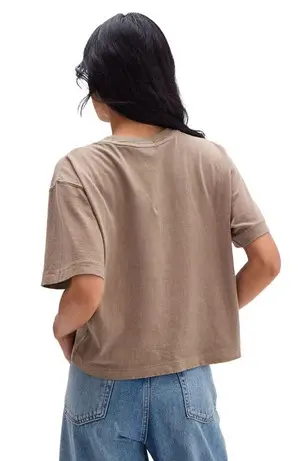 Richer Poorer Relaxed Crop Tee - Warm Grey