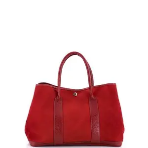 Hermès Garden Party Tote Toile And Leather 36 - Red