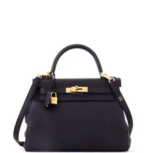 Hermès Kelly Handbag Togo With Gold Hardware 28 - Black