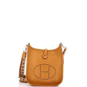 Hermès Long Strap Evelyne Bag Clemence Tpm - Bronze Dore