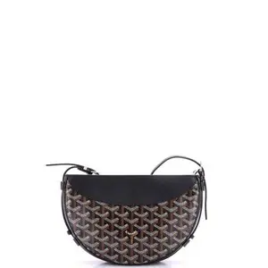 Goyard Hirondelle Shoulder Bag Coated Canvas And Leather - Black