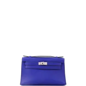 Hermès Kelly Pochette Swift - Blue