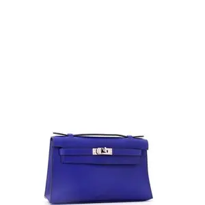 Hermès Kelly Pochette Swift - Blue
