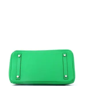 Hermès Birkin Handbag Clemence With Palladium Hardware 30 - Green