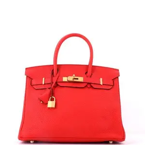 Hermès Birkin Handbag Red Togo With Gold Hardware 30 Geranuim