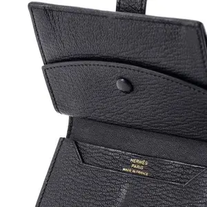 Hermès Bearn Card Case Chevre Mysore - Black
