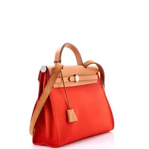 Hermès Herbag Zip Leather And Toile 31 - Red