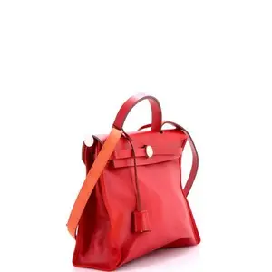 Hermès Herbag Zip Berline Vache Canvas And Leather 31 - Red