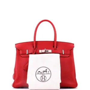 Hermès Birkin Handbag Red Togo With Palladium Hardware 30 - Rouge Garance