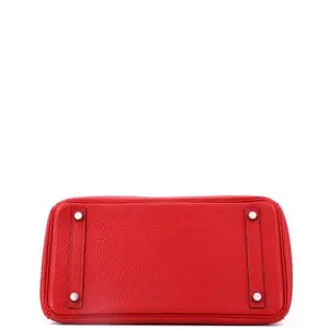 Hermès Birkin Handbag Red Togo With Palladium Hardware 30 - Rouge Garance