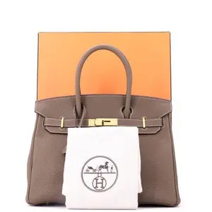 Hermès Birkin Handbag Togo With Gold Hardware 30
