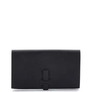 Hermès New H Passant Wallet Leather Long - Noir