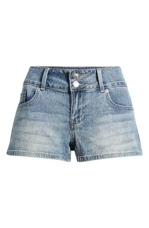 YMI Flap Pocket Denim Shorts - Light Blue