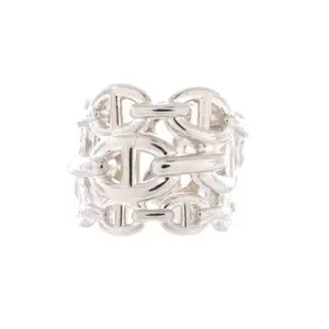 Hermès Chaine D'ancre Enchainee Ring Sterling Gm - Silver