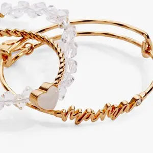 ALEX AND ANI Mama Beaded Bangle Set - Gold