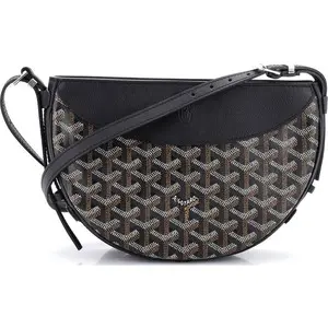Goyard Hirondelle Shoulder Bag Coated Canvas And Leather - Black