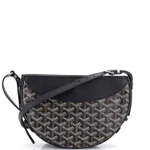 Goyard Hirondelle Shoulder Bag Coated Canvas And Leather - Black