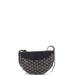 Goyard Hirondelle Shoulder Bag Coated Canvas And Leather - Black