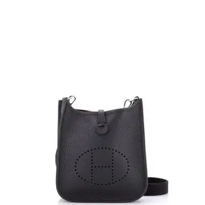 Hermès Long Strap Evelyne Bag Clemence Tpm - Black