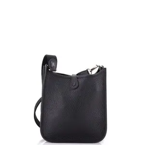 Hermès Long Strap Evelyne Bag Clemence Tpm - Black