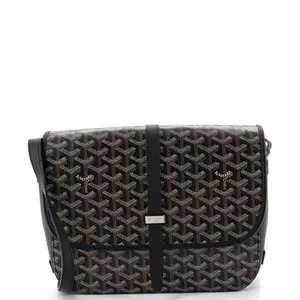 Goyard Belvedere Ii Messenger Bag Coated Canvas Mm - Black
