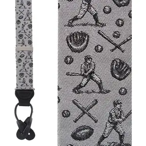 Trafalgar Batter Up Novelty Baseball Silk Button End Suspenders