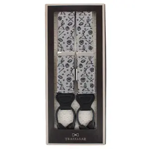 Trafalgar Batter Up Novelty Baseball Silk Button End Suspenders