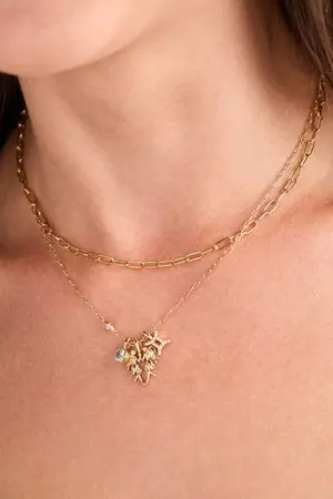 ALEX AND ANI Gemini Zodiac Charm Cluster Necklace