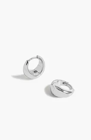 YOJ Mini Pebble Hoop Earrings - Silver
