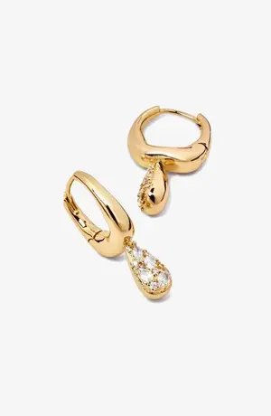 YOJ Petra Pave Hoop Earrings With Crystals