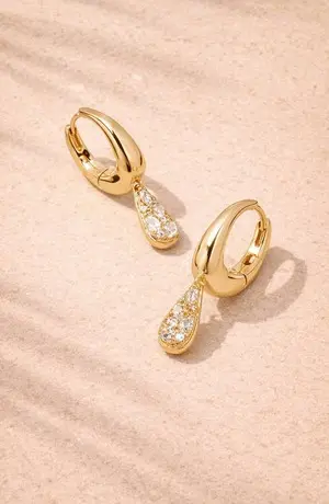 YOJ Petra Pave Hoop Earrings With Crystals