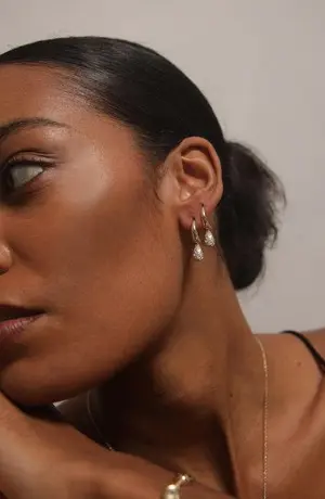 YOJ Petra Pave Hoop Earrings With Crystals
