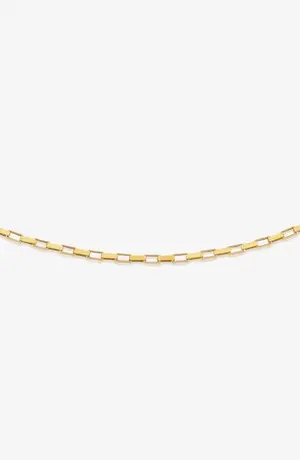 YOJ Plated Sterling Silver Box Link Choker Necklace