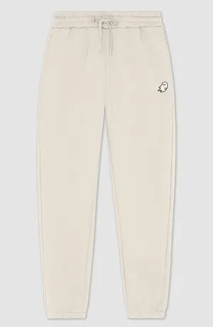 DALIX Ghost Midweight Fleece Regular Fit Track Pants - Ecru