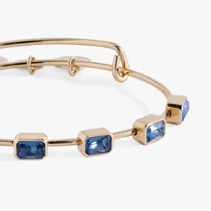 ALEX AND ANI Emerald Cut Birthstone Bangle - Gold