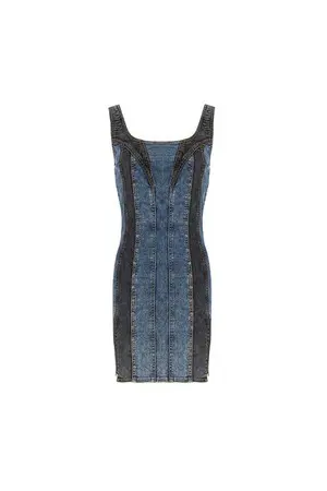PCFG Free Heaven Two Color Denim Dress - Blue