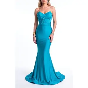 JESSICA ANGEL One-shoulder Gown - Turquoise
