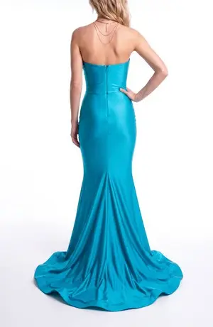 JESSICA ANGEL One-shoulder Gown - Turquoise
