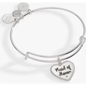 ALEX AND ANI Mother Of The Bride Heart Charm Bangle Bracelet - Silver