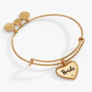 ALEX AND ANI Bride Heart Charm Bangle - Silver