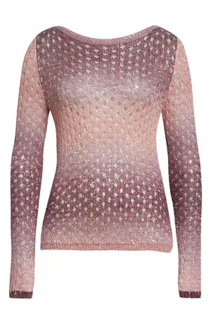 Etro Sequin Embellished Open Stitch Ombré Sweater